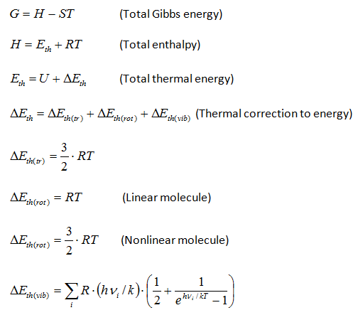 Chemcraft - thermodynamic functions calculator